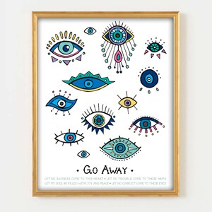 Evil Eye Protection, Prayer, Evil Eye Print, Go Away, Luck, Eye Art - Etsy
