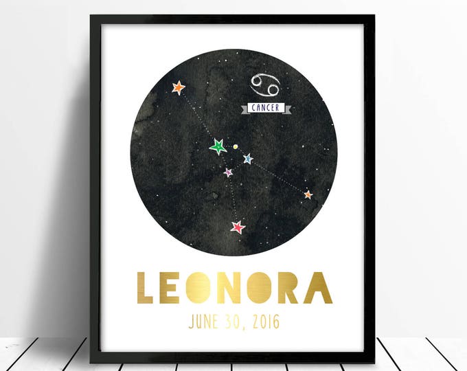 Zodiac Print, Birthday Constellation, Space Theme Room, Zodiac ...