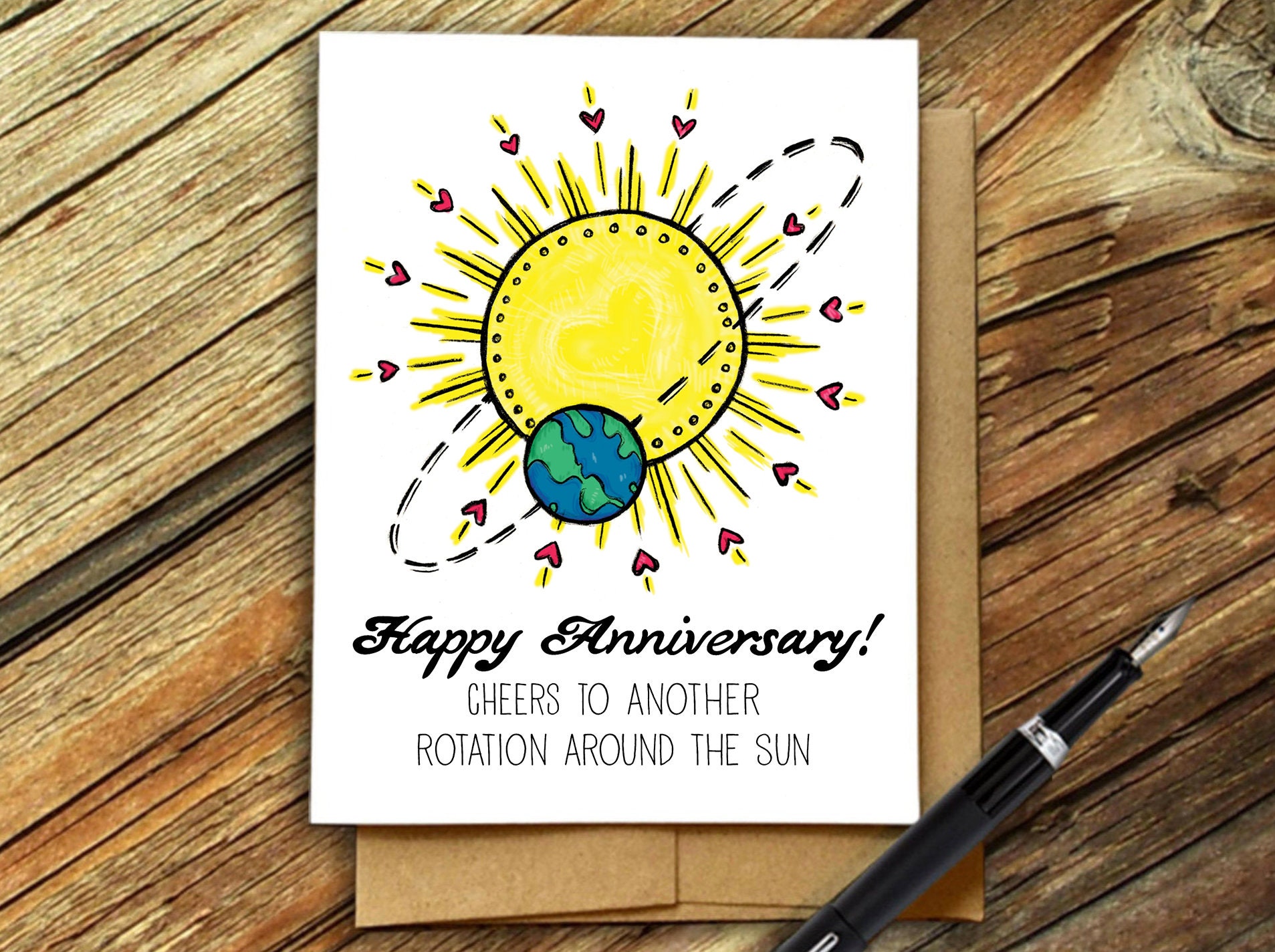 Another Rotation Around the Sun, Anniversary Card, Sun Card - Etsy