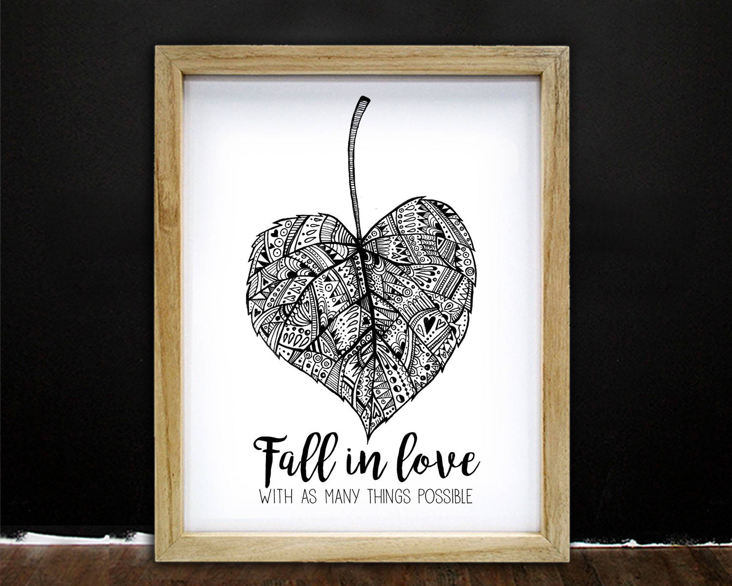 Love Art Fall in Love With as Many Things Possible Leaf Art | Etsy