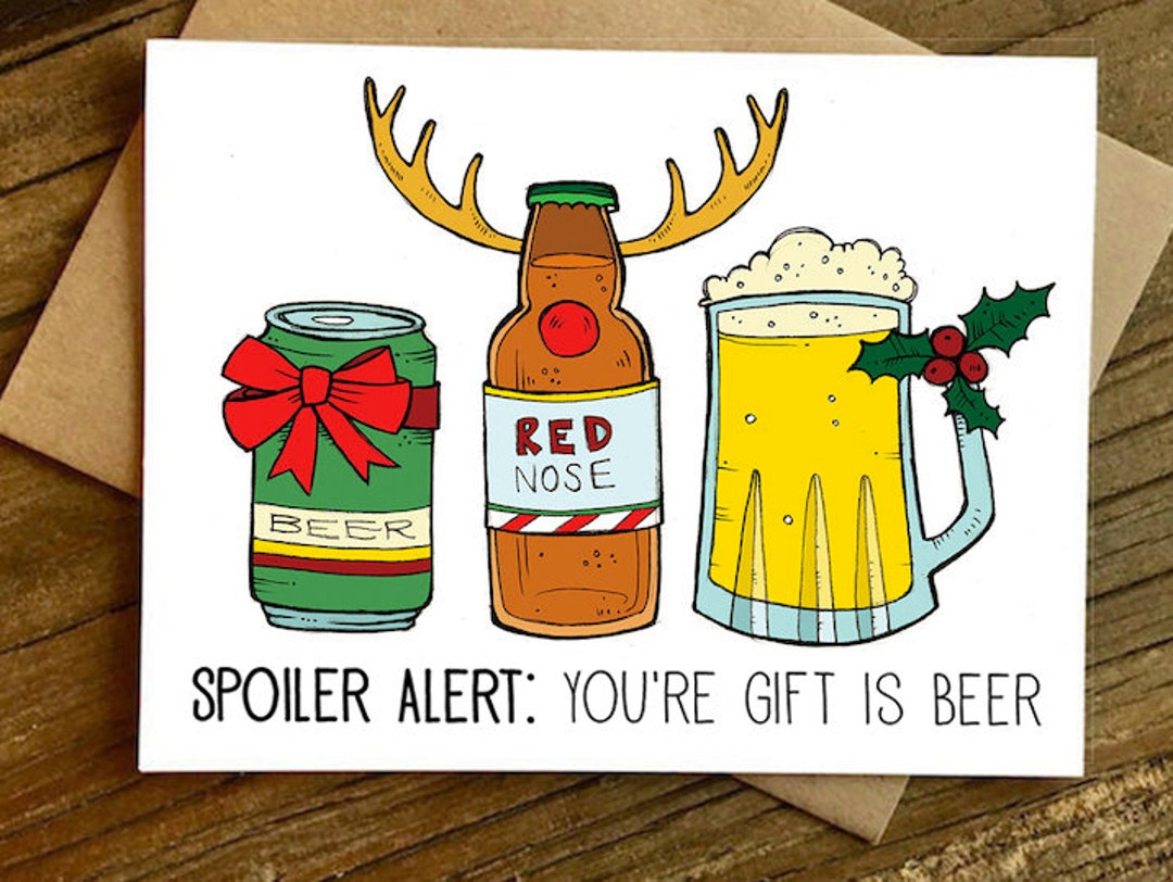Your Gift is Beer, Beer Christmas Card, Hoppy Beer, Merry Christmas and ...