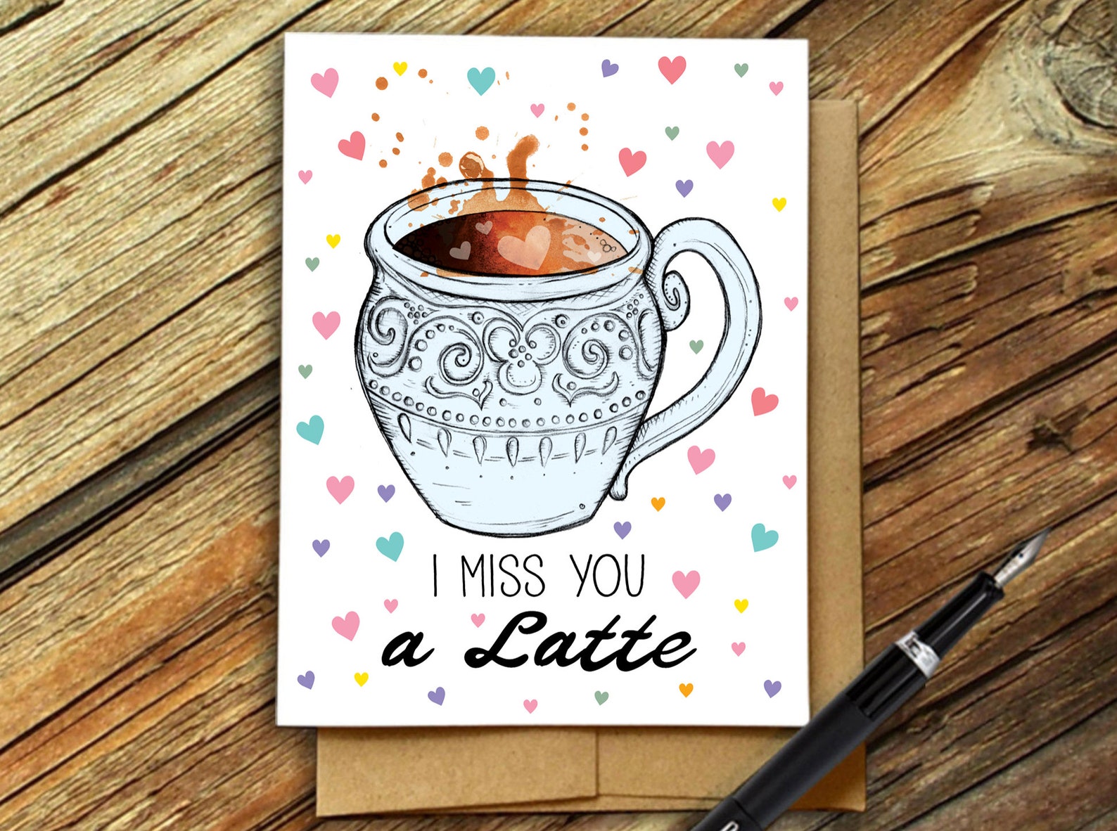 I Miss You a Latte Card Coffee Lover Card I Need You Like I - Etsy