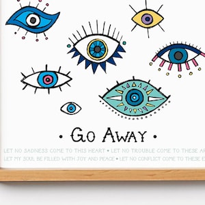 Evil Eye Protection, Prayer, Evil Eye Print, Go Away, Luck, Eye Art - Etsy