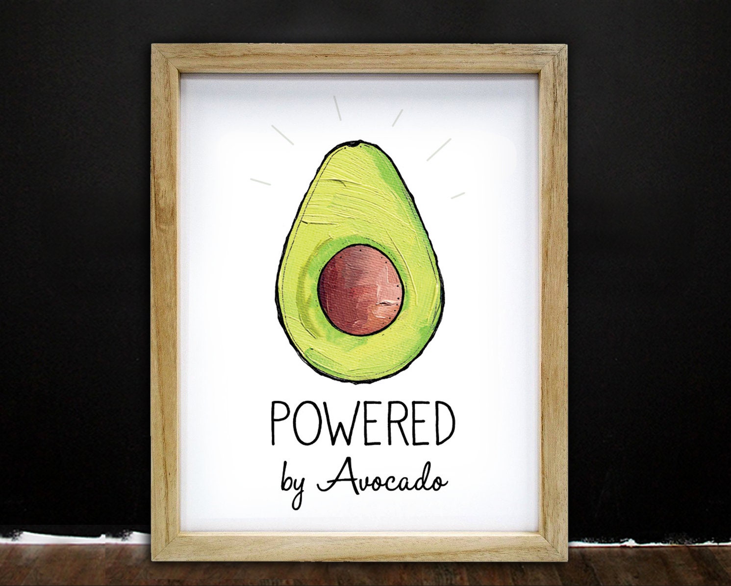 Powered by Avocado, Avocado, Kitchen Art, Kitchen Decor, Pun ...