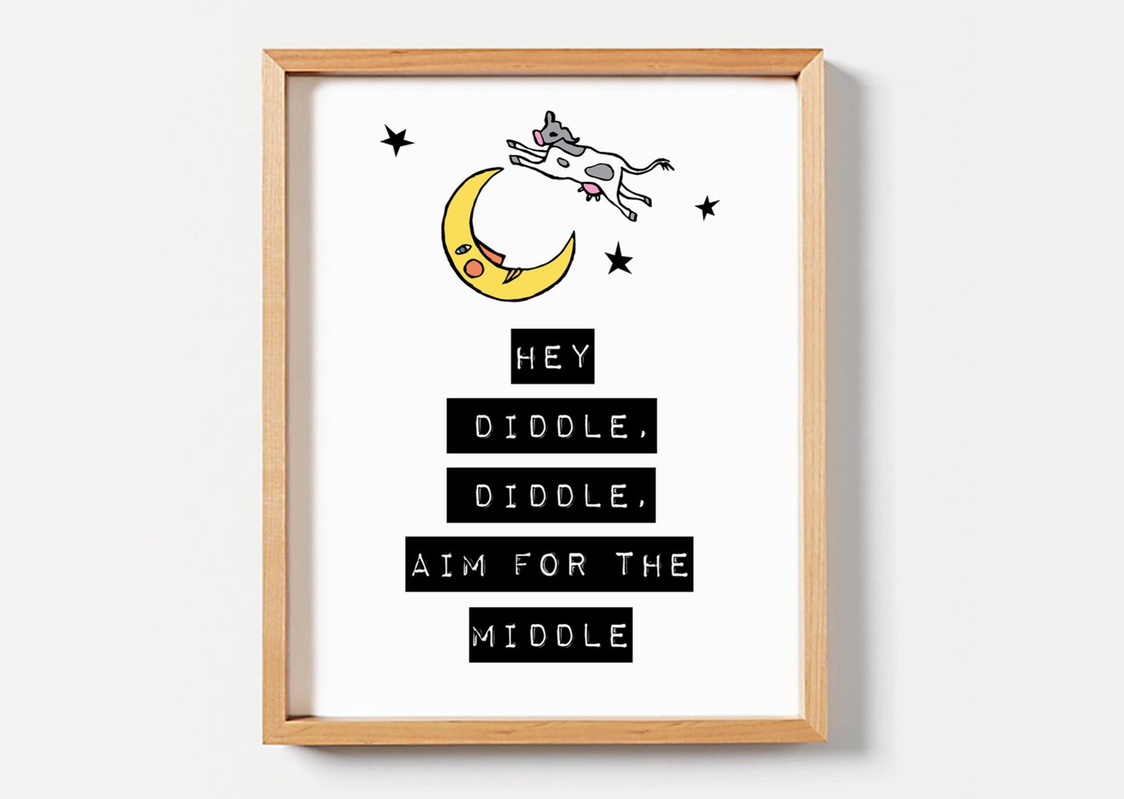 Hey Diddle Diddle Aim for the Middle the Cow Jumped Over the - Etsy