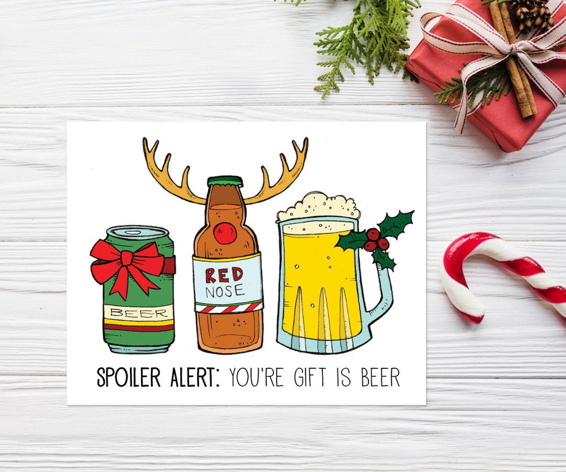 Your Gift is Beer Beer Christmas Card Hoppy Beer Merry - Etsy
