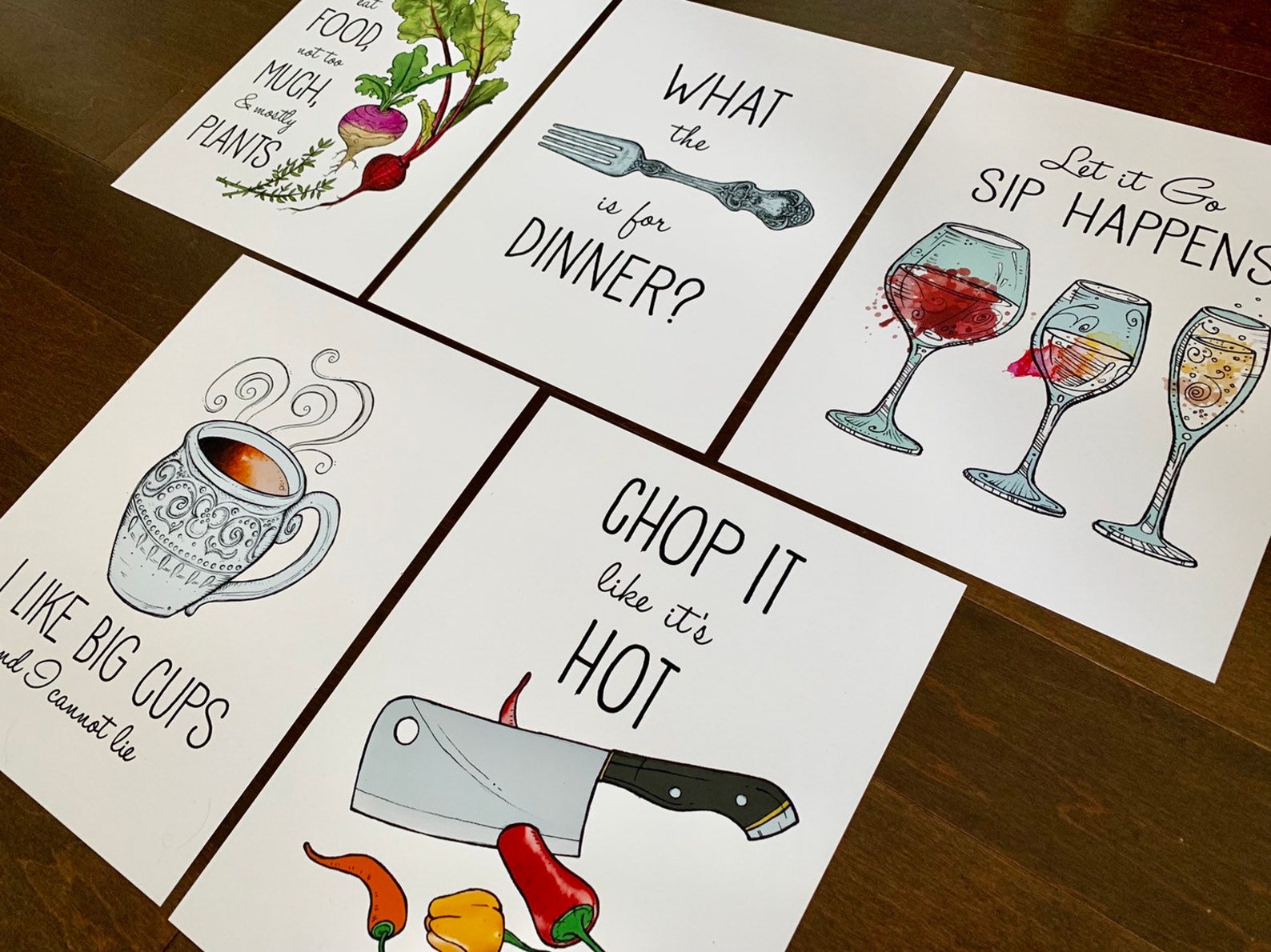 Kitchen Decor 6 prints Kitchen Puns Turnip the Beet | Etsy