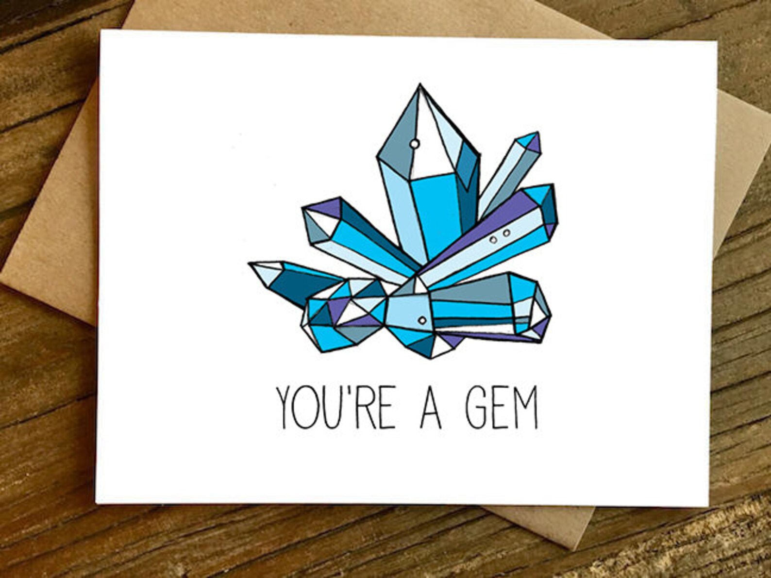 Youre a Gem, Crystals Greeting Card, Be Calm, Seek Balance, Find Peace ...