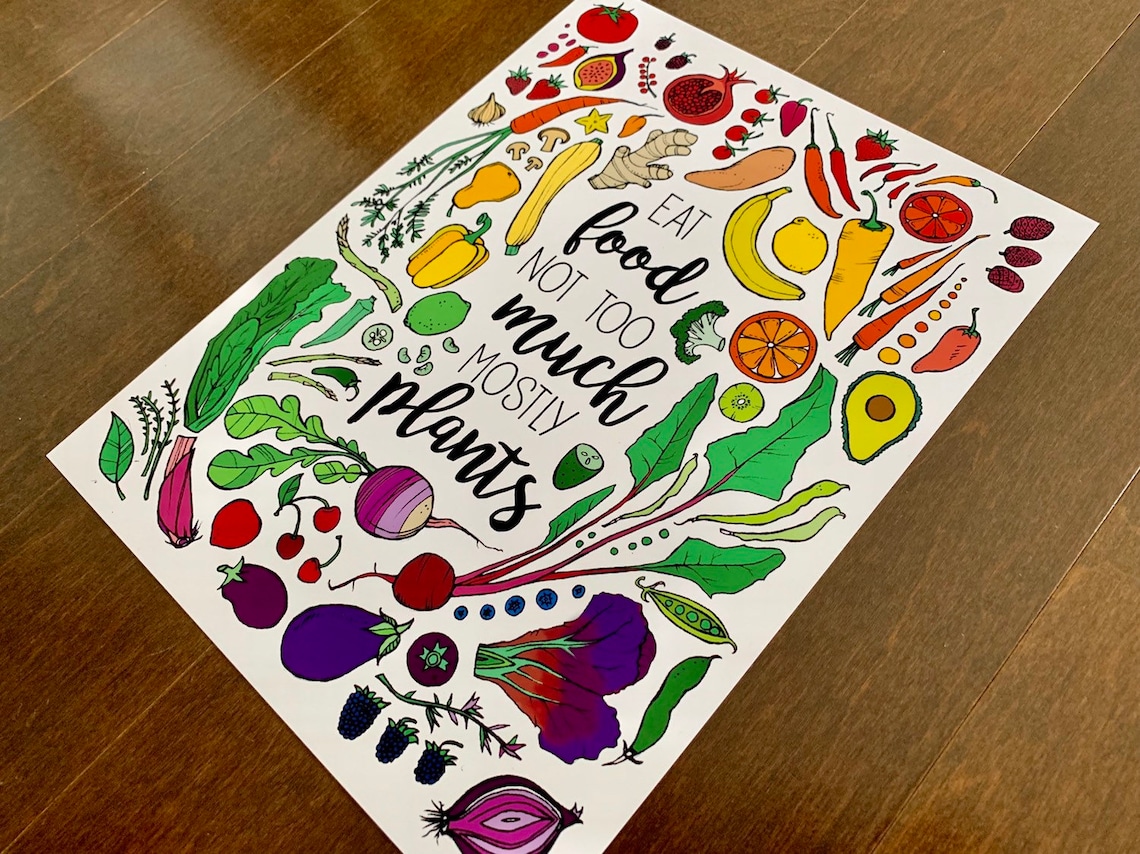 Eat Food Not Too Much Mostly Plants Michael Pollan Kitchen | Etsy Hong Kong