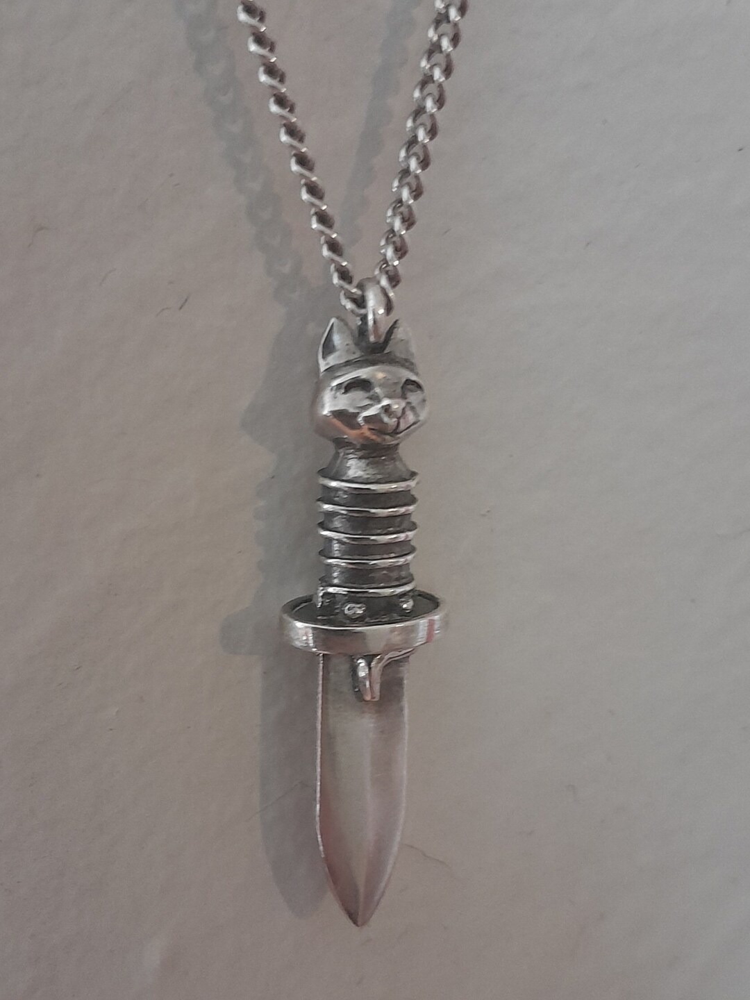 Silver Puss in Boots Gatito Blade Necklace Hand Made - Etsy