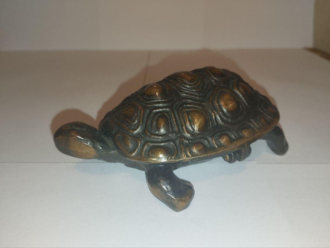 Vintage Turtle Ashtray Box – Metal Soviet Trinket Box With Flip Lid ...