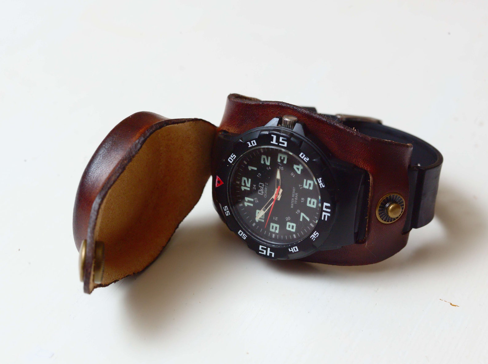 Leather Watch Cover Brown Than Black Watch Cover Protect - Etsy UK