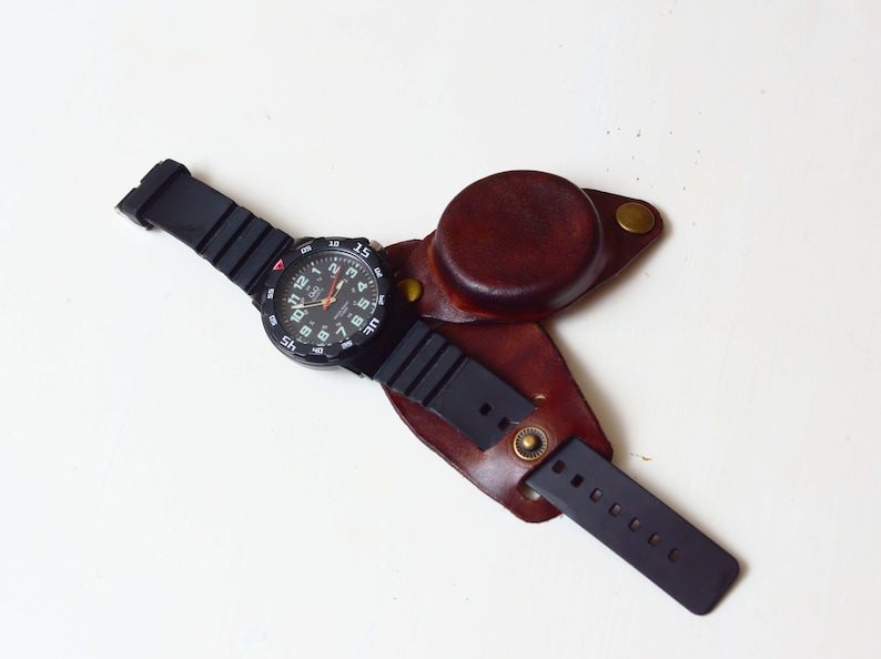 Leather watch cover brown than black watch cover protect - Etsy Italia