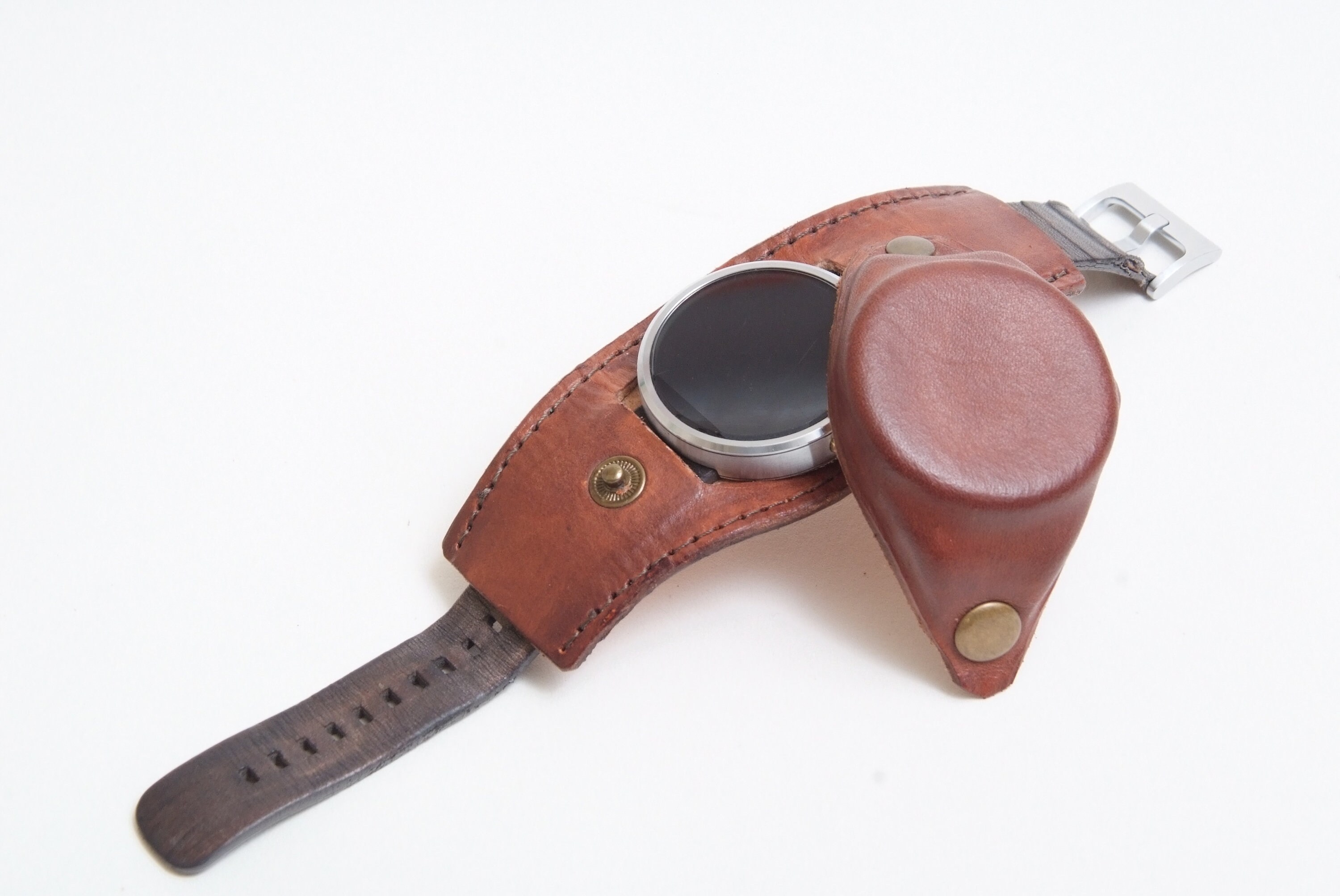 Smart Watch leather h cover brown watch cover protect your | Etsy