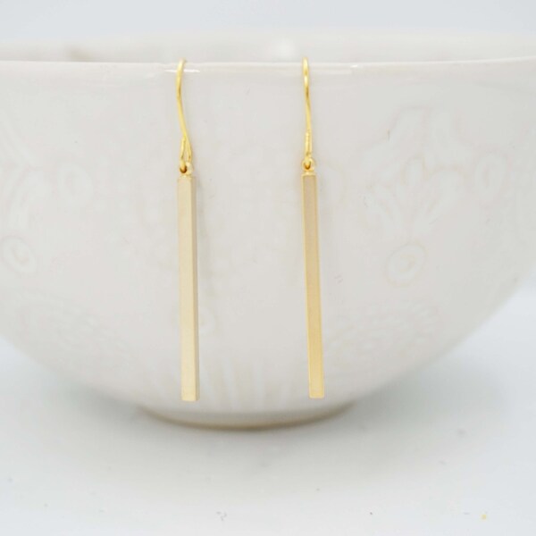 Gold Bar Earrings - Etsy