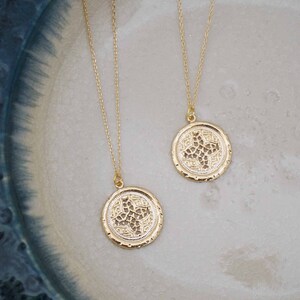 Gold Stamp Pendant Necklace Gold Charm Necklace Gold - Etsy