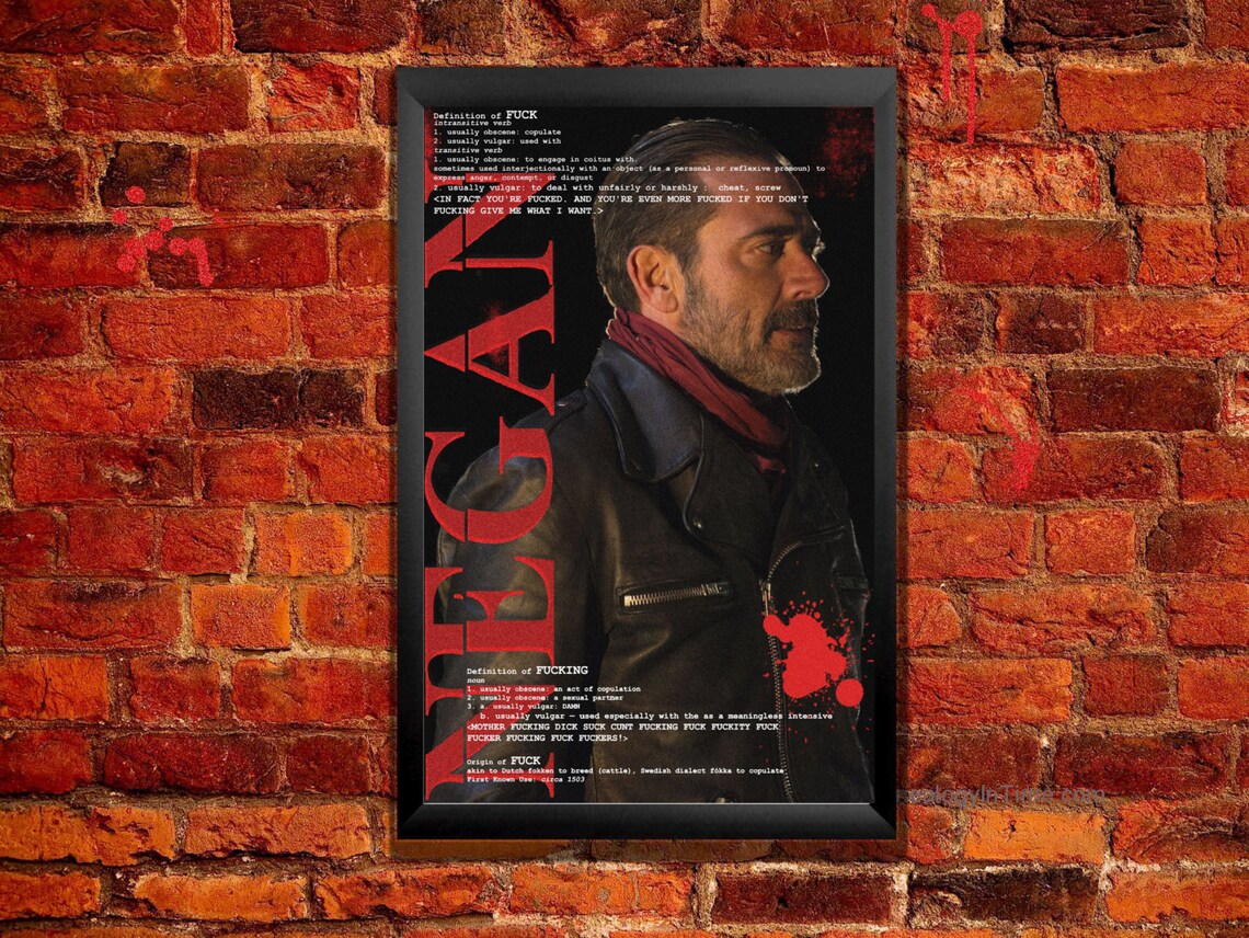 The Walking Dead Negan Poster F Word From Zanzibarland - Etsy