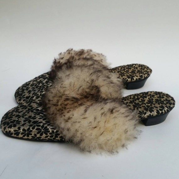 Midcentury Boudoir Slippers Sexy Bedroom Shoes Size 6 Gem