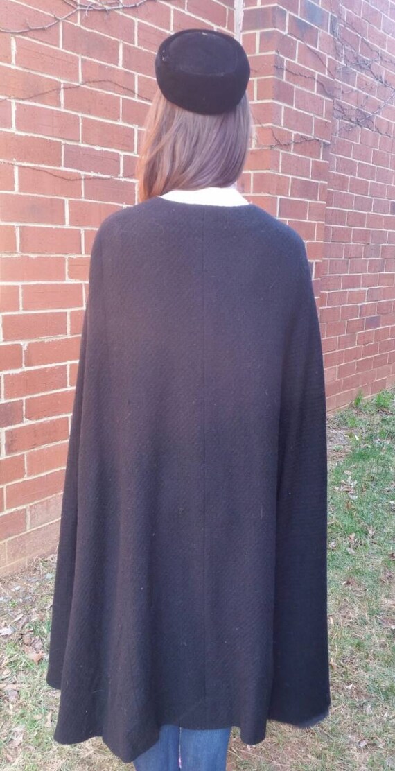 80s Chanel Cape Black Tweed, Gold Logo Buttons, Cali… - Gem