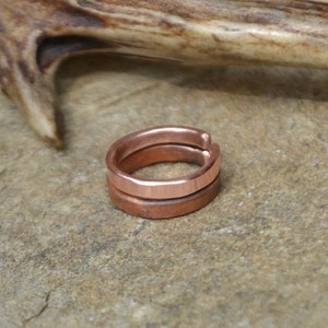 Simple Adjustable Copper Ring Band, Simple Copper Ring Band, Adjustable ...