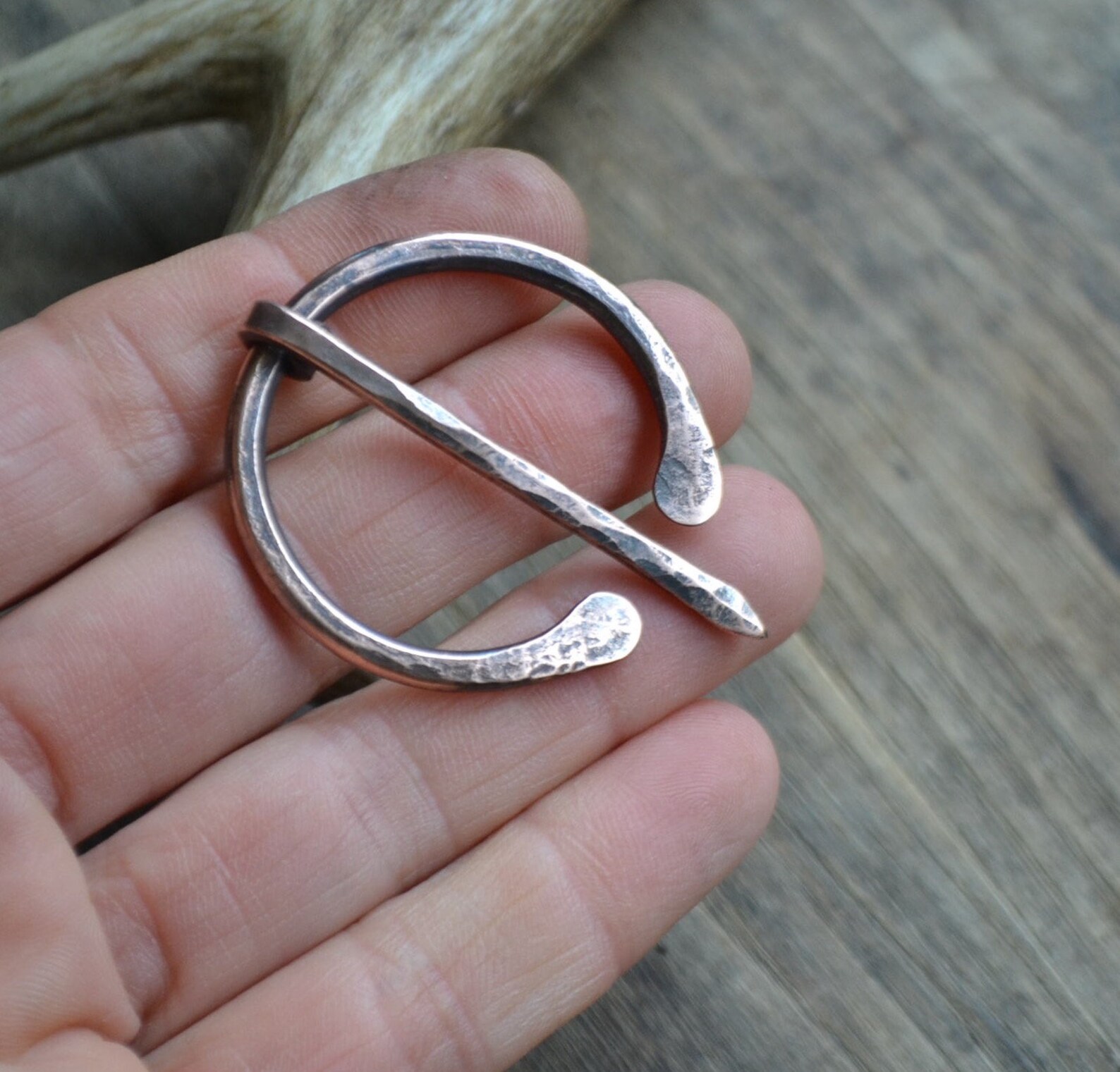 Shawl pin simple shawl pin penannular brooch copper pin | Etsy