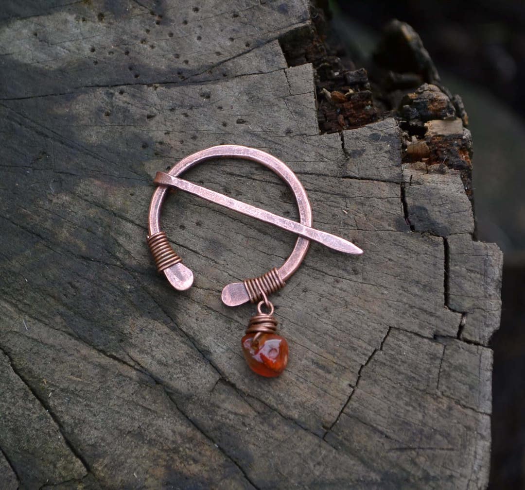 Shawl Pin, Simple Shawl Pin, Penannular Brooch, Copper Brooch, Anglo ...