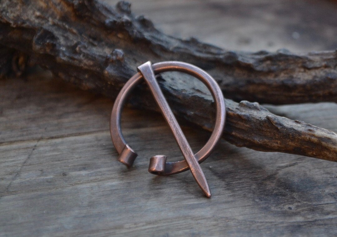 Shawl Pin, Simple Shawl Pin, Penannular Brooch, Copper Brooch, Anglo ...