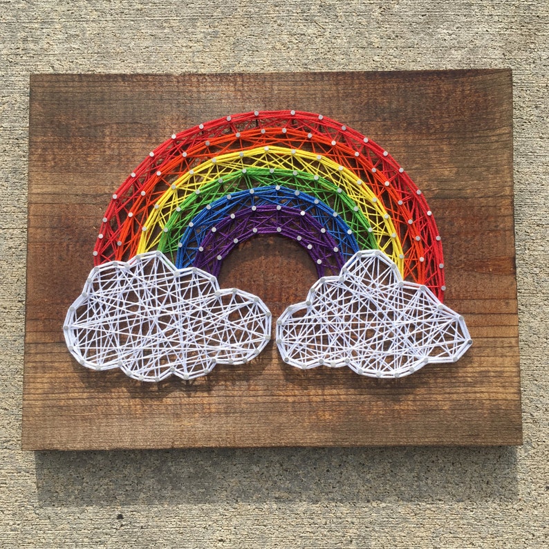 Rainbow String Art | Etsy