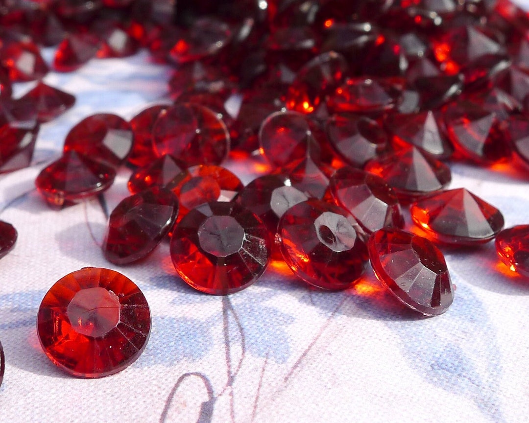 Ruby Red Diamond Confetti Gem Table Scatter Wedding Party & Craft ...