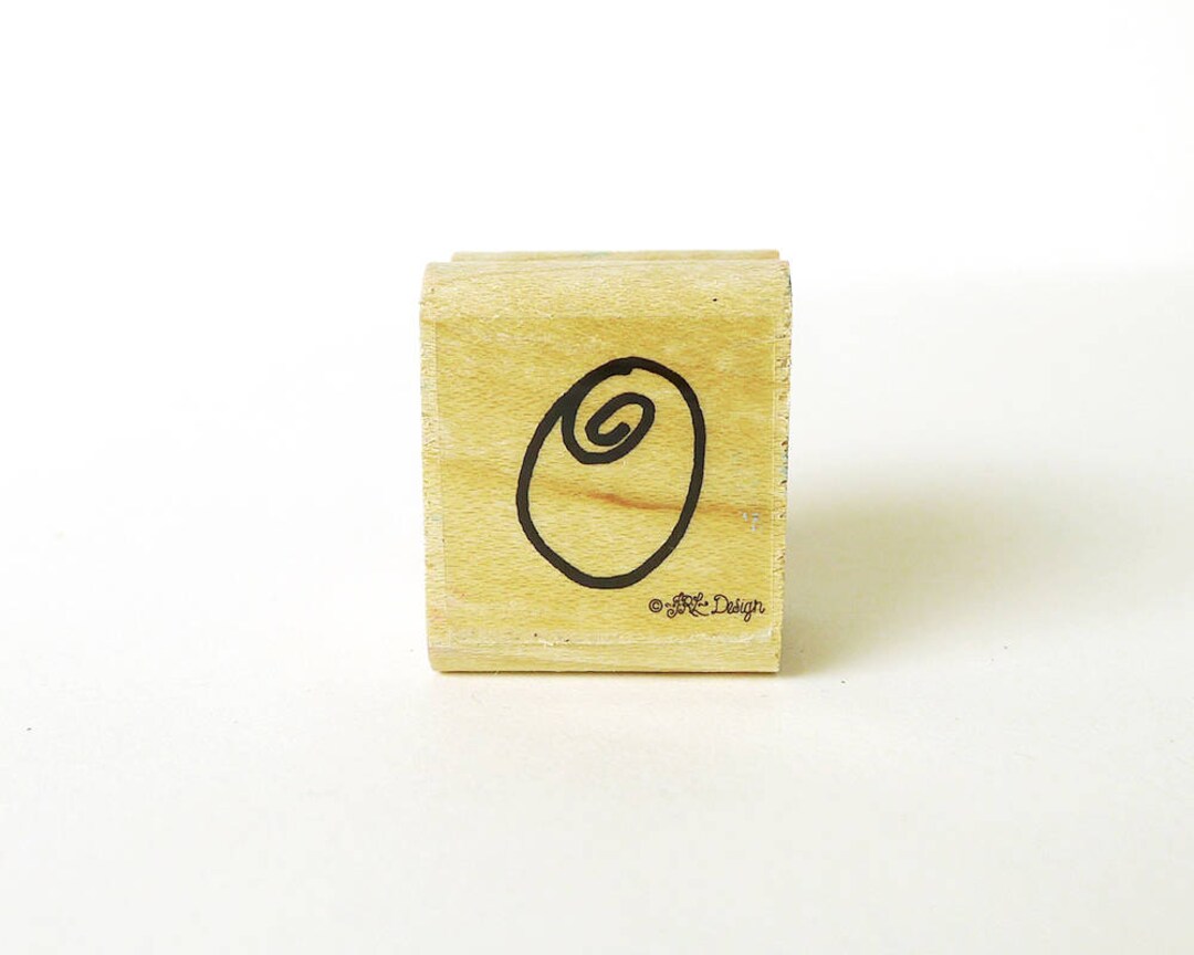O Stamp, Cute Curly O Stamp, Modern Script O Letter Rubber Stamp, Kid's ...