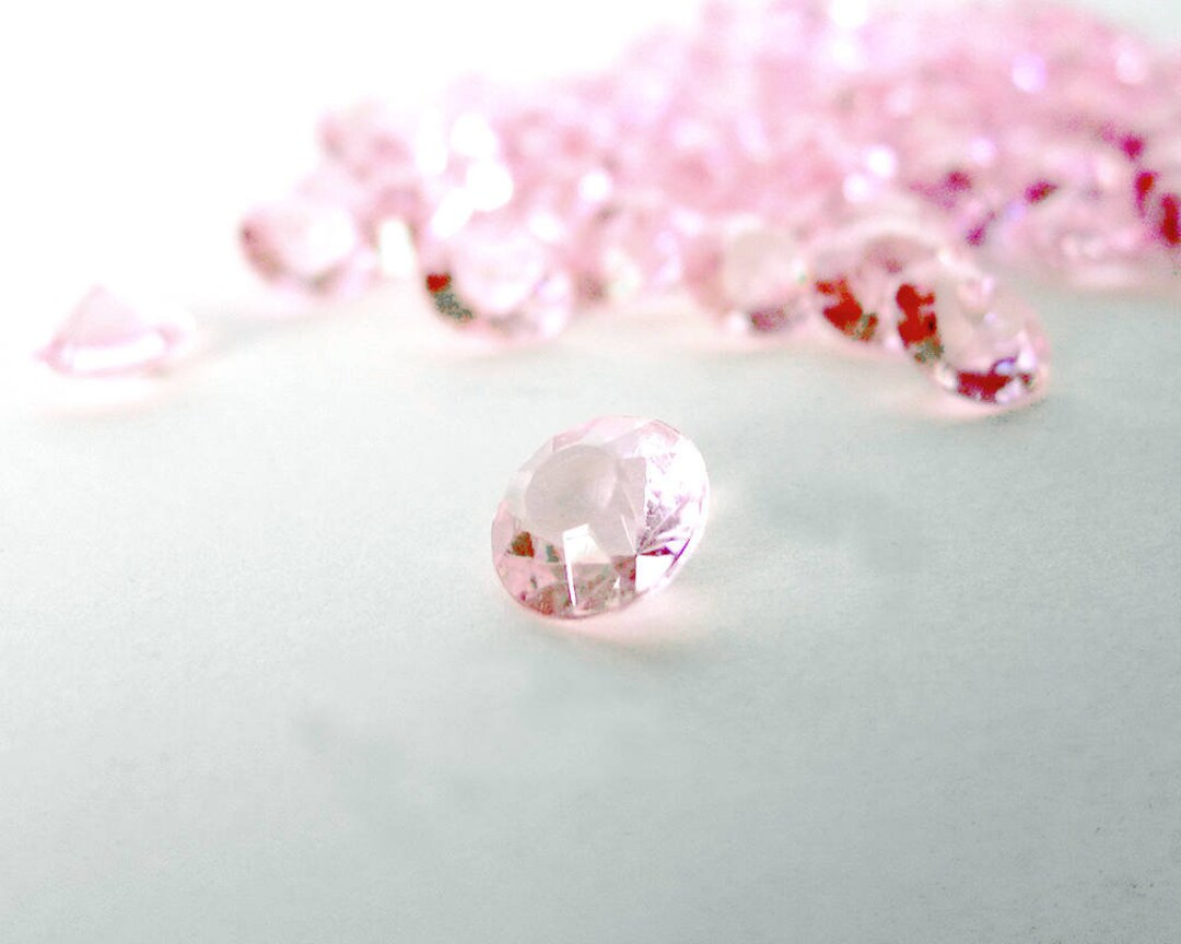 Light Pink Diamond Confetti 4 Carat Fake Diamonds Table Scatter, Pink ...