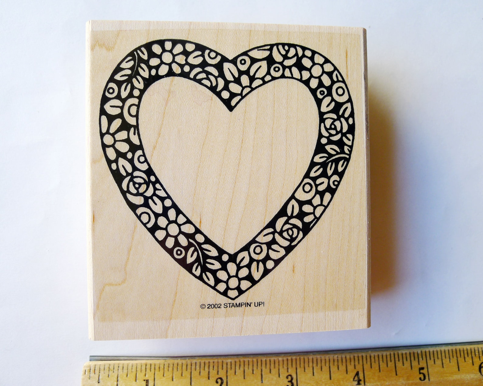 Open Heart Floral Frame Rubber Stamp DIY Heart Shaped Frame - Etsy
