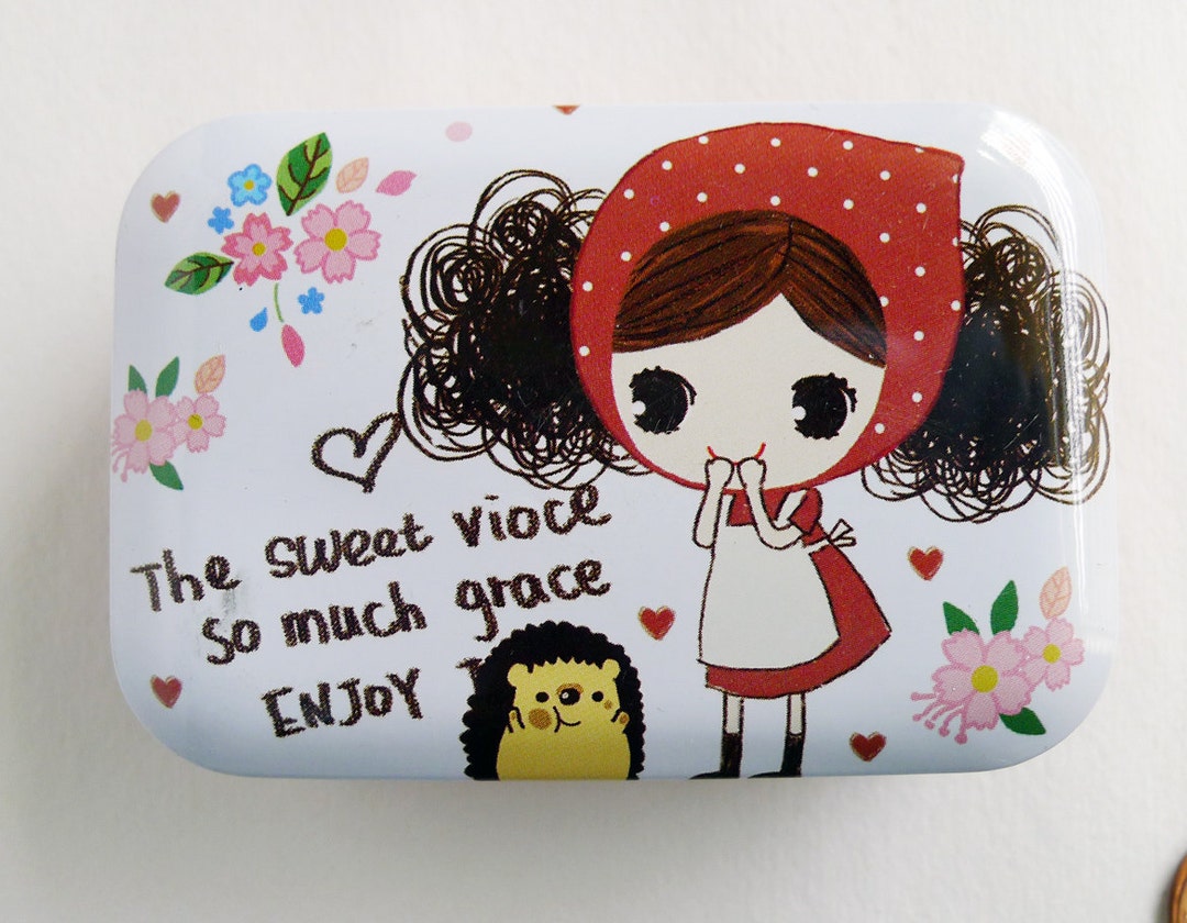 Small Metal Boxes With Hinged Lids and Little Girl Graphics, Whatnot ...