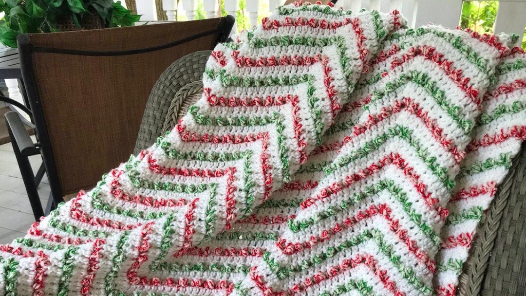 Crochet Holiday Ripple Afghan Pattern PDF - Christmas Crochet Pattern ...