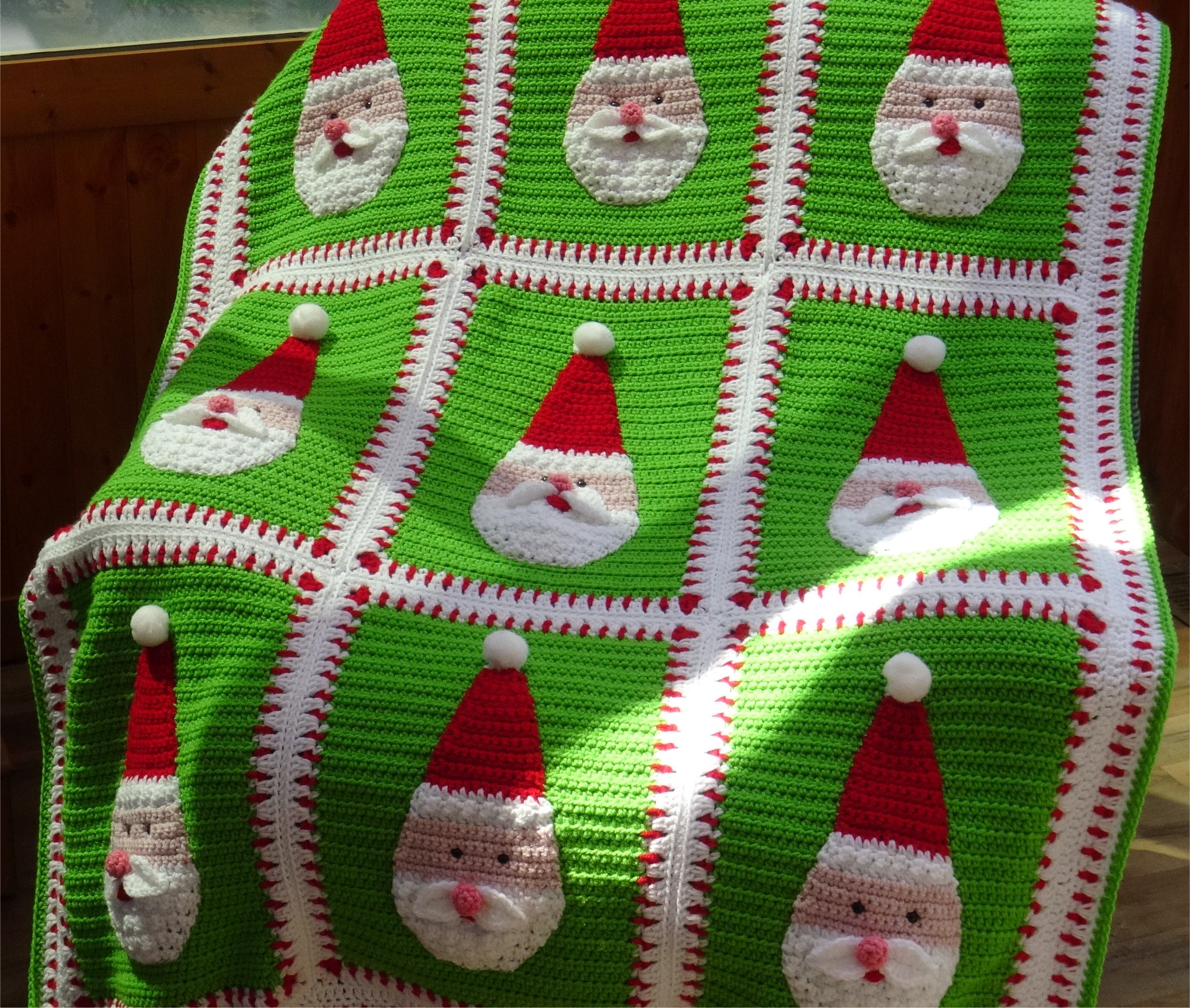 EASY Holiday Santa Crochet Afghan / Blanket PATTERN Pdf Adorable!! - Etsy