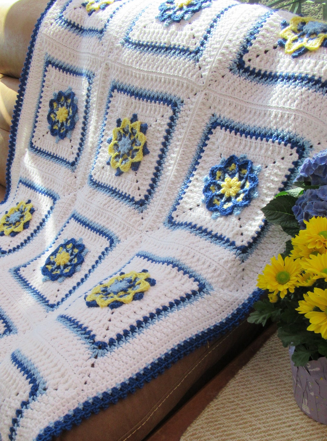 Crochet French Country Afghan PDF Pattern Download - Etsy