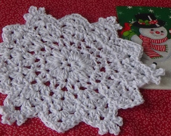 Easy Crochet Christmas Flower Dishcloth PATTERN PDF - Etsy