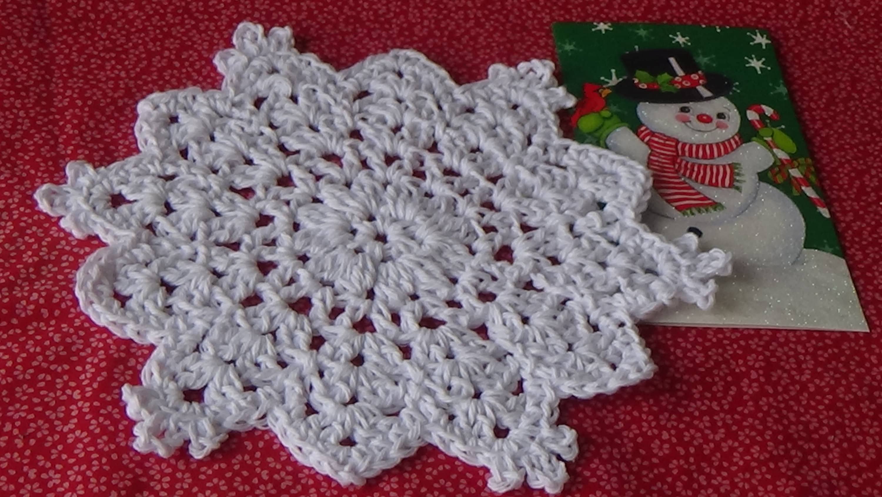 Crochet SNOWFLAKE Dishcloth Pattern Download - Etsy