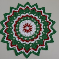 Vintage Crochet Christmas Trees Doily - Etsy