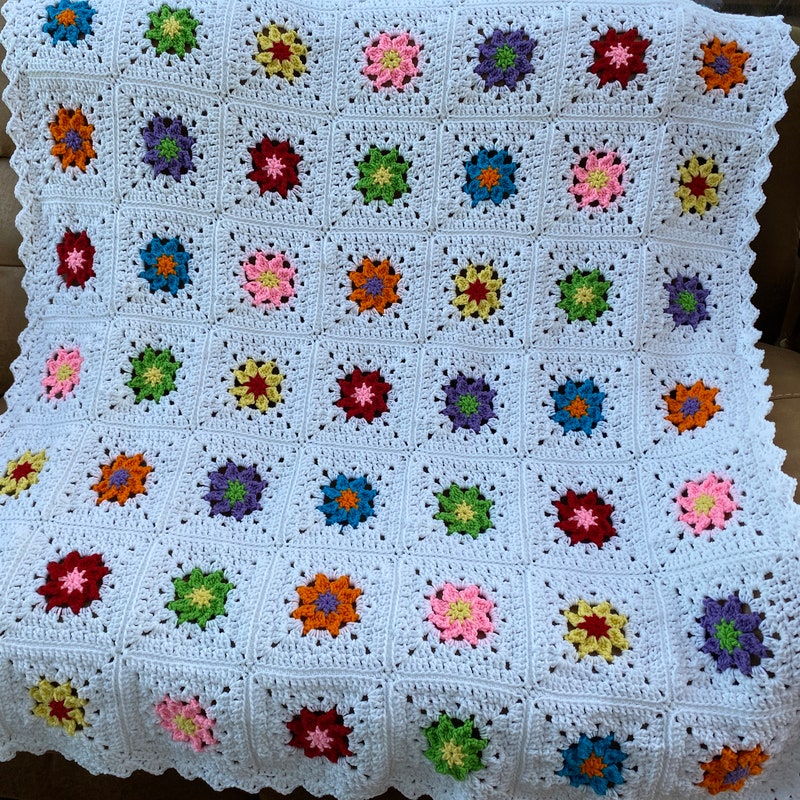Crochet Flower Blanket - Etsy