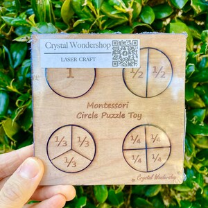 Customized Montessori Wooden Circle Math Puzzle | Fractions Learning ...