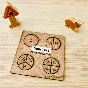 Customized Montessori Wooden Circle Math Puzzle | Fractions Learning ...
