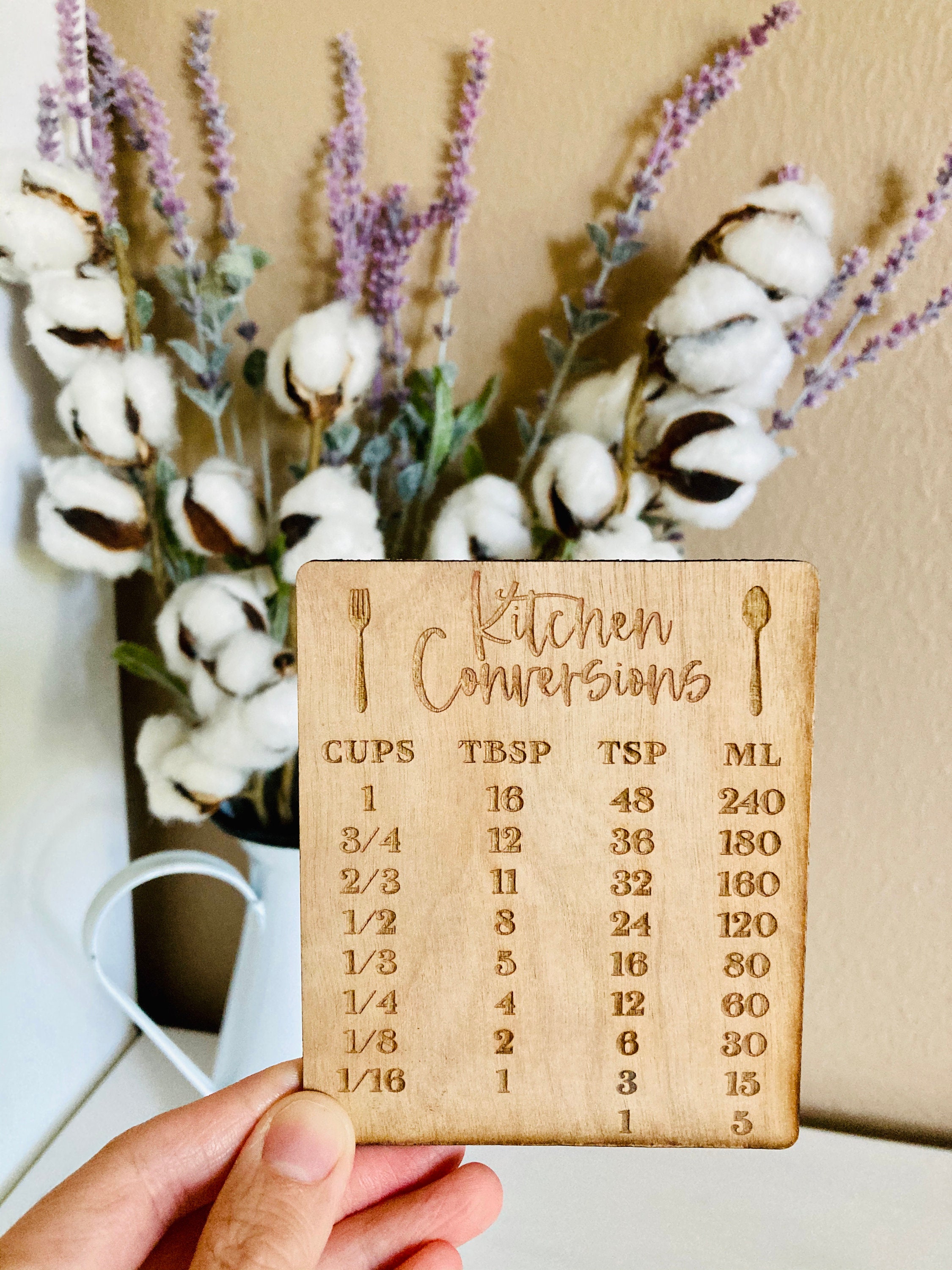 Oak Kitchen Conversion Chart Magnet: Cooking & Baking Gift - Etsy