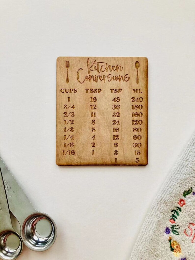 Kitchen Conversion Chart Magnet, Housewarming Gift, Newlywed Gift ...