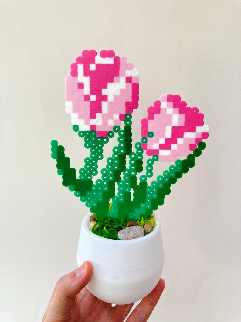 Handmade Flower Pixel Perler Bead Plant | Sunflower | Bluebonnet ...