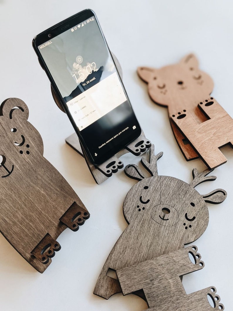 Animals Wooden Phone Stands/holders Cute and Sturdy - Etsy