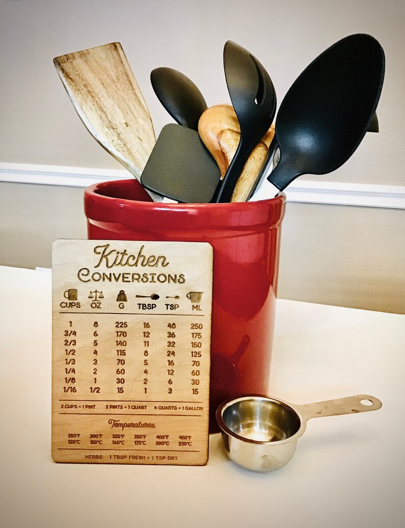 Oak Kitchen Conversion Chart Magnet: Cooking & Baking Gift - Etsy