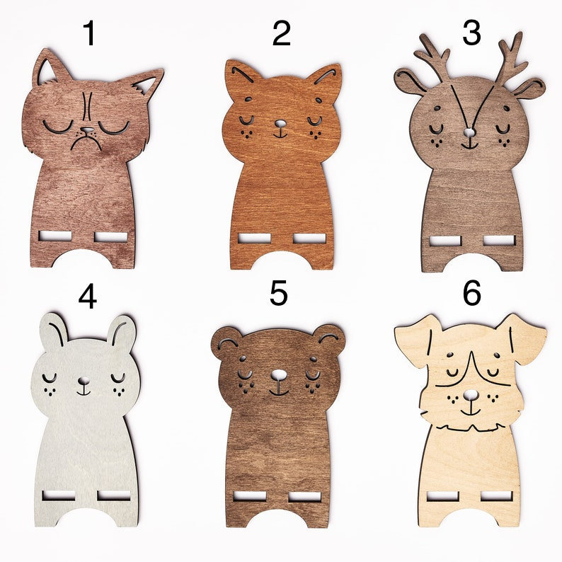 Animals Wooden Phone Stands/holders | Cute and Sturdy - Etsy