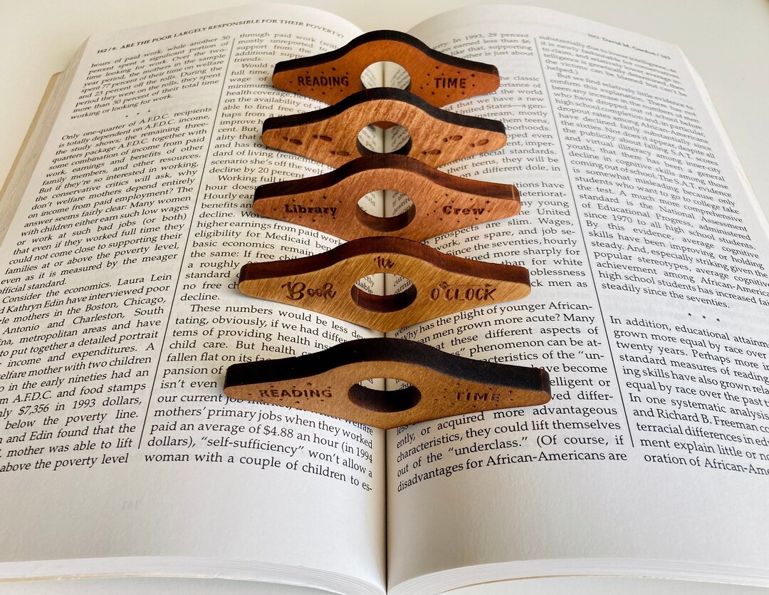 Personalized Solid Wood Thumb Page Holders One Hand Book - Etsy