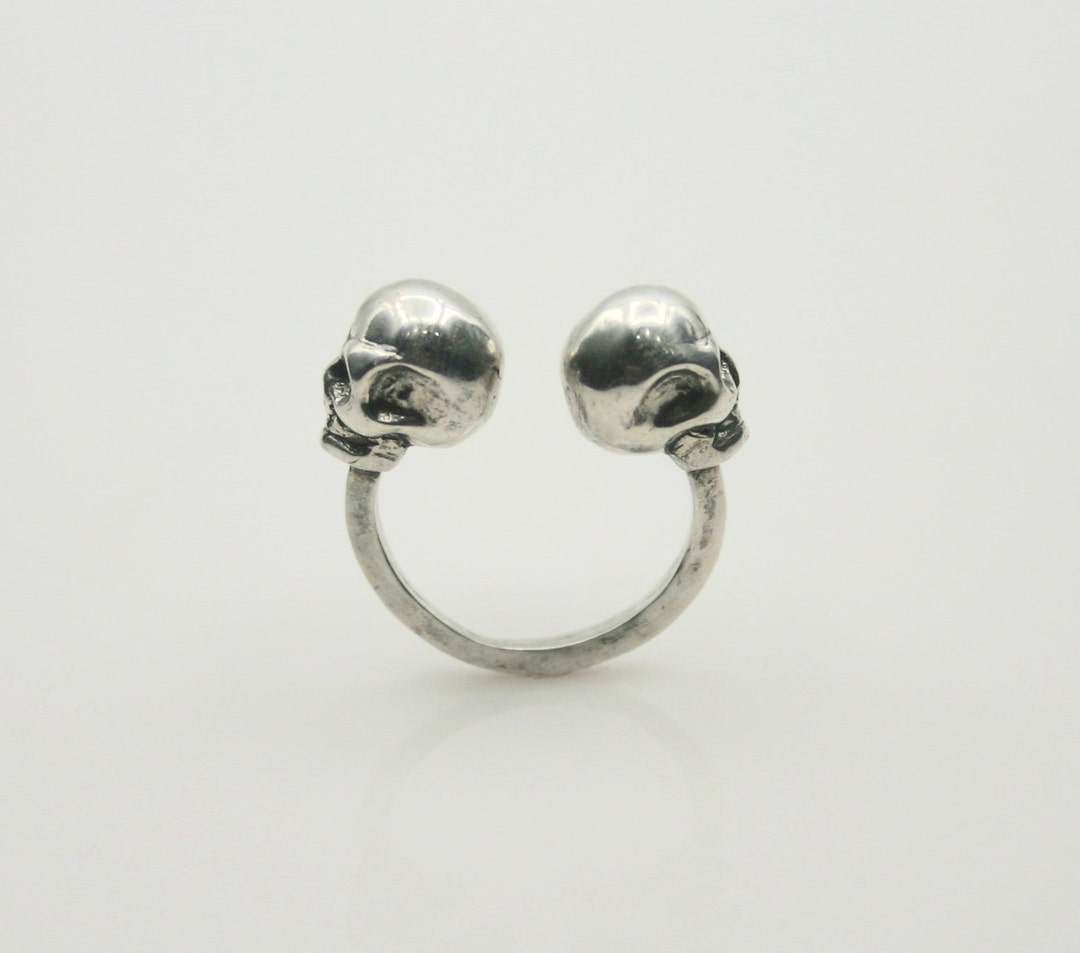 Twin Skull Ring,double Skull Ring,midi Skull Ring,gemini Skull Ring ...